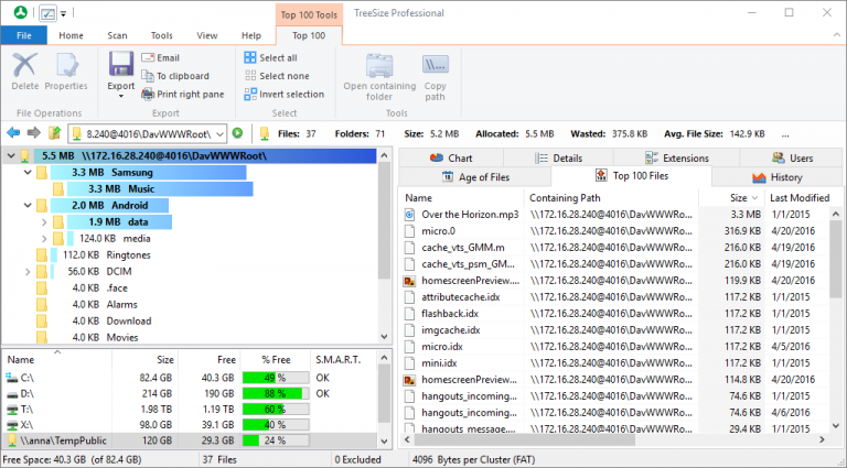 TSPro-WebDAV-Top100 – Better Disk Space Management